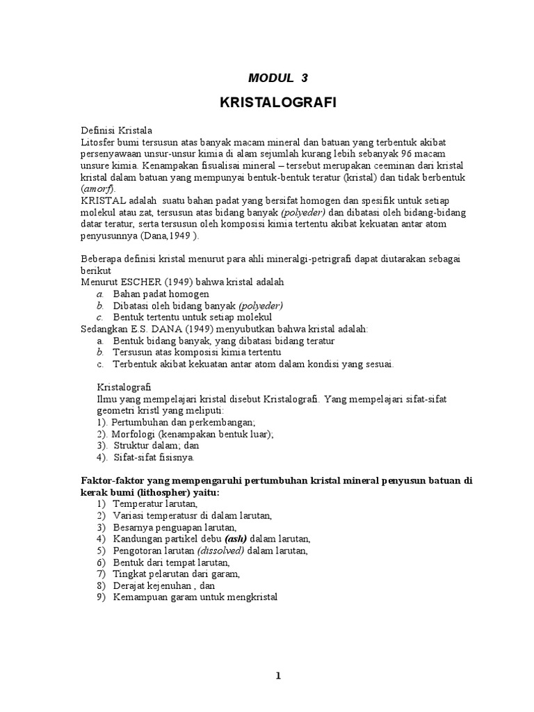 Jenis dan Sumbu Simetri Kristal | PDF | Metode & Bahan Ajar