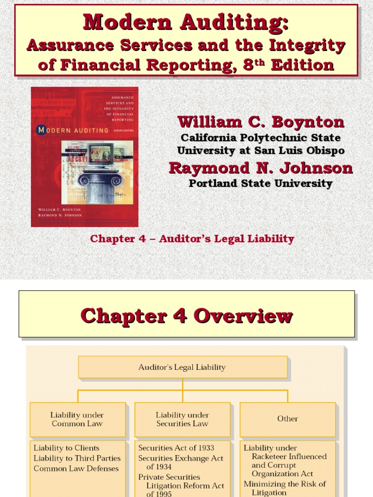 Modern Auditing: Modern Auditing | PDF | Negligence | Legal Liability