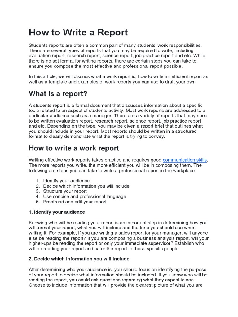How To Write A Report | PDF | Proofreading | Information
