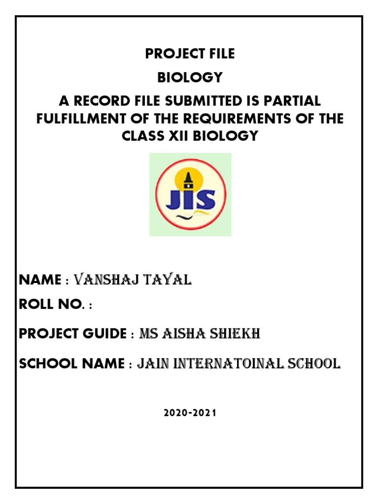 Class XII Biology Project on Cancer | PDF | Cancer | Cell (Biology)