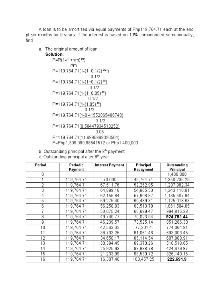 Solution: P R (1 - (1+r/m) : Period Periodic Payment Interest Payment ...