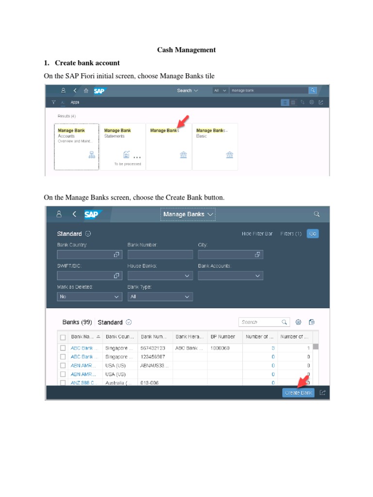 Cash Management SAP S - 4HANA | PDF | Wire Transfer | Payments