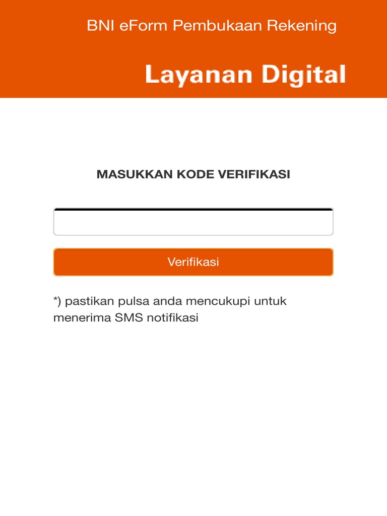 E-Form BNI Tabungan PraKerja | PDF
