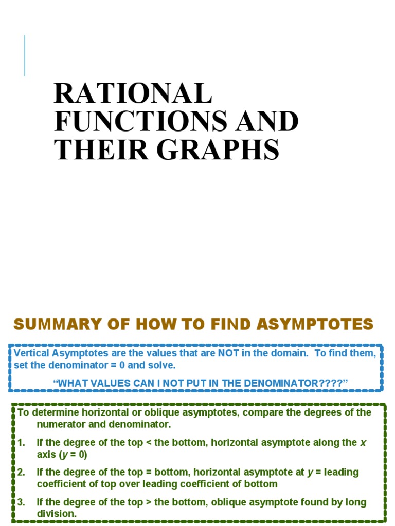 Rational Functions and Their Graphs | PDF | Asymptote | Mathematical Analysis