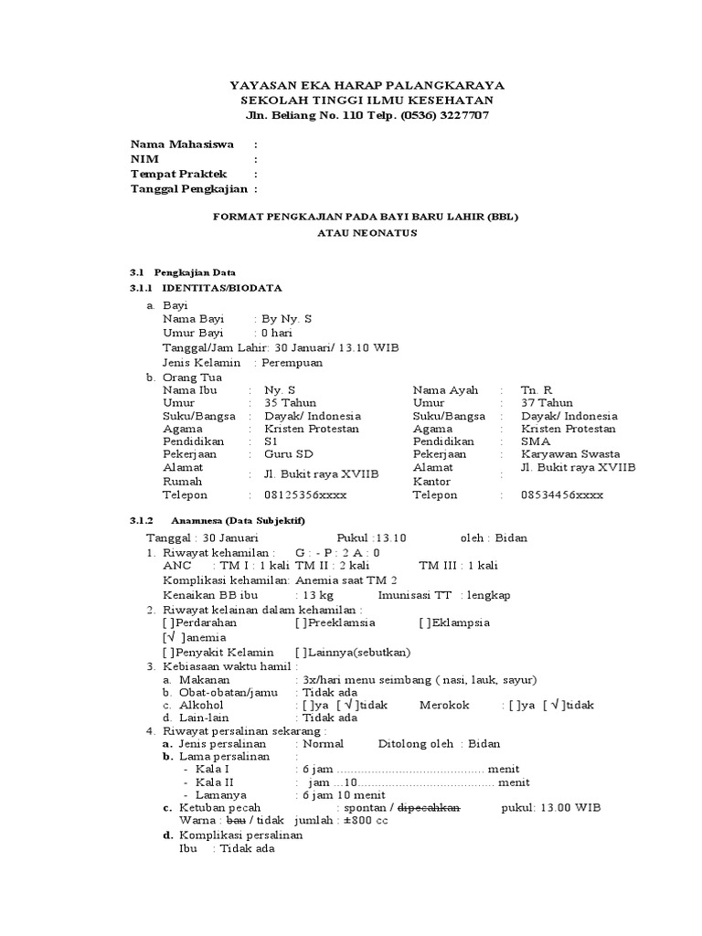 Contoh Askeb BBL | PDF