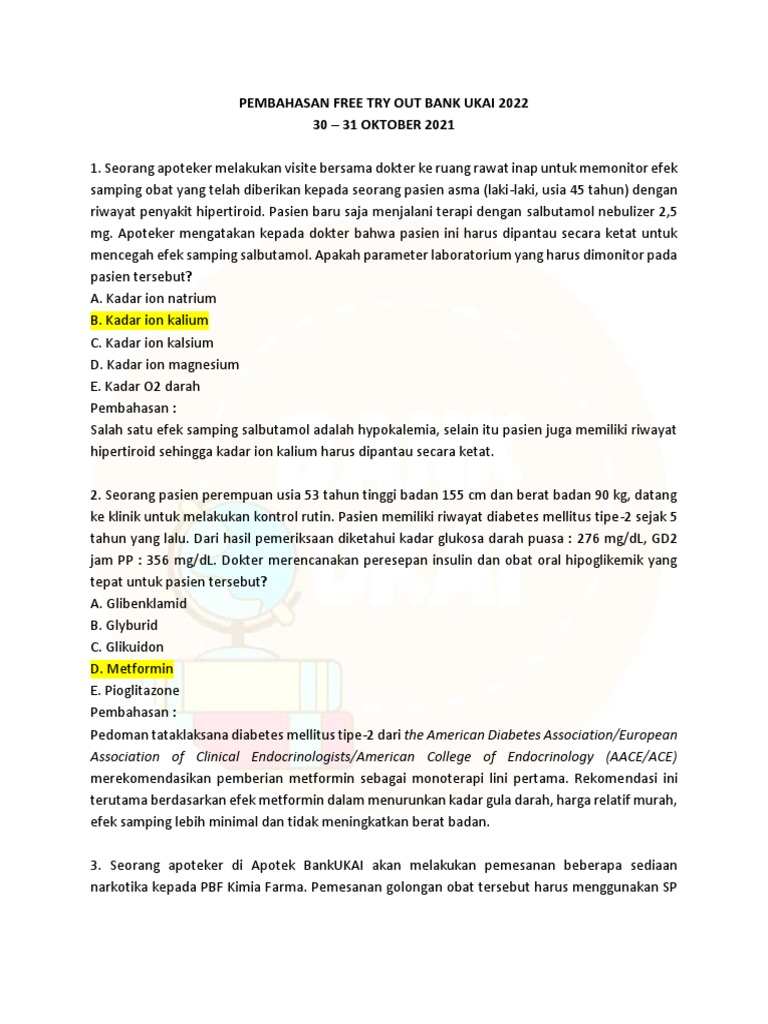 Pembahasan Free Try Out Bank Ukai 30 - 31 Oktober 2021 | PDF