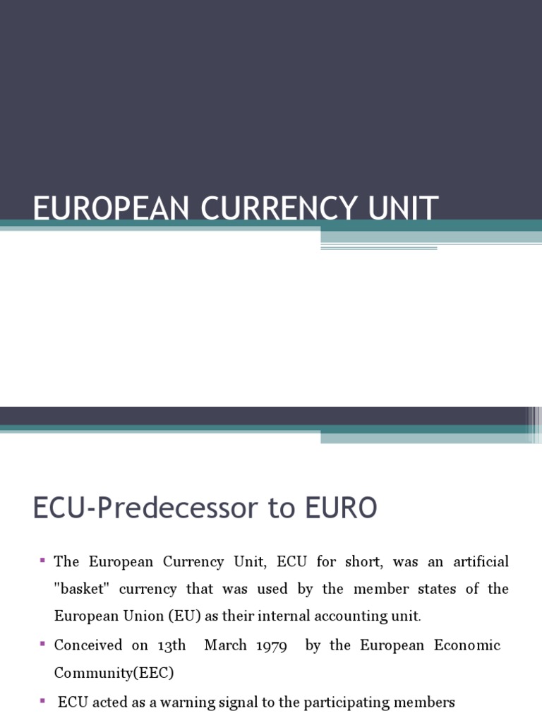 European Currency Unit | PDF | Euro | European Exchange Rate Mechanism