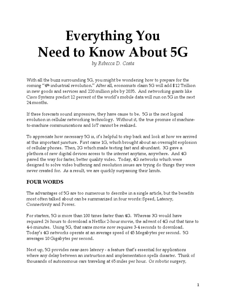 Everything You Need To Know About 5G | PDF | 4 G | Telecommunications