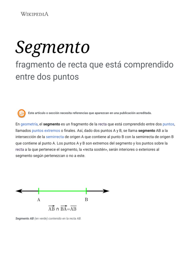 Segmento - Wikipedia, La Enciclopedia Libre | PDF | Matemáticas | Geometría