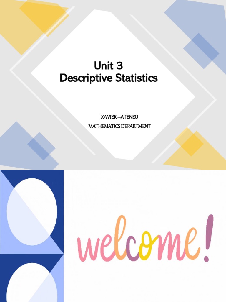 Unit 3 Descriptive Statistics Part 1 | PDF | Variance | Standard Deviation