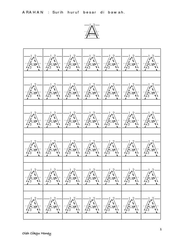 Menulis Huruf Besar Sambung Titik. | PDF