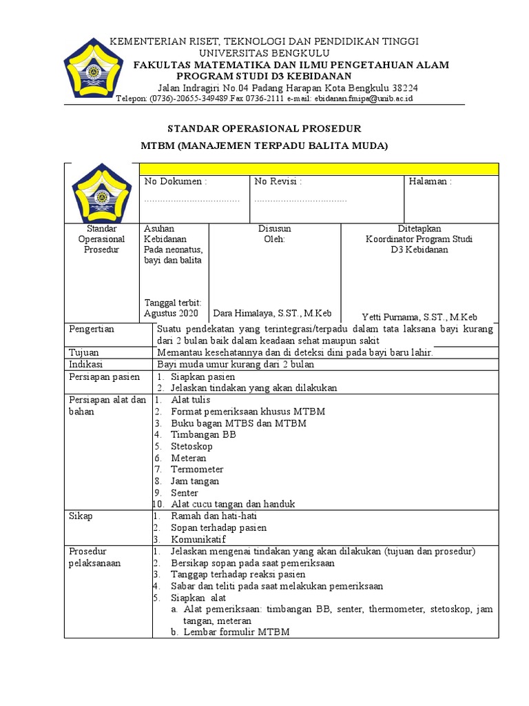 Sop Dan Daftar Tilik MTBM Dan MTBS | PDF | Kesehatan Holistik