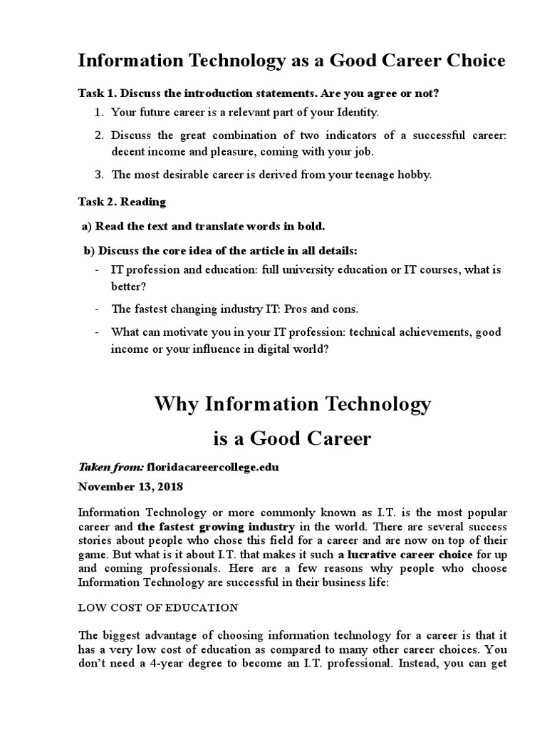 Good Career Choice | PDF | Information Technology | Computer Security