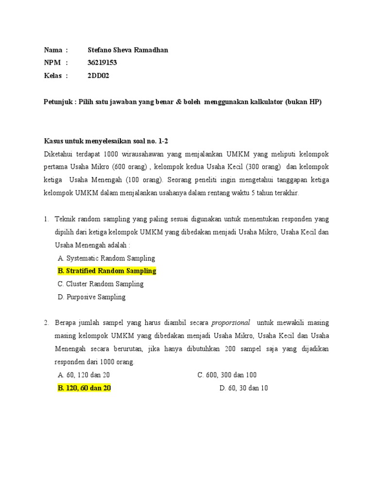 Kumpulan Soal Stat 2 | PDF