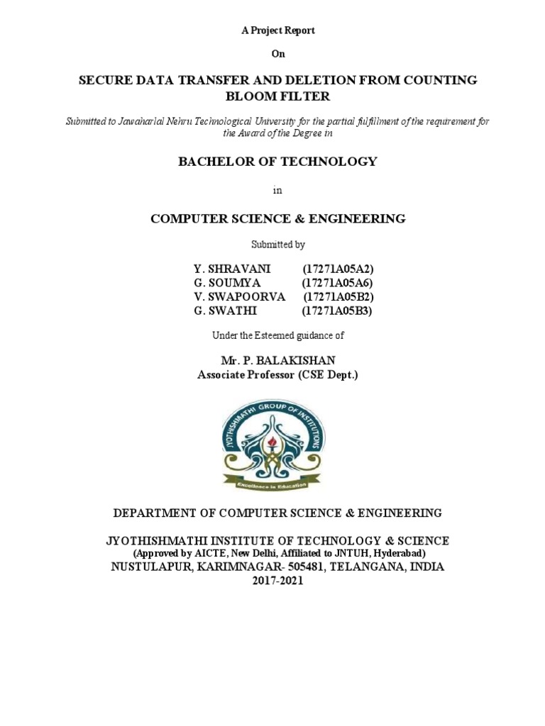 Secure Data Transfer and Deletion From Counting Bloom Filter | PDF | Internet & Web | World Wide Web