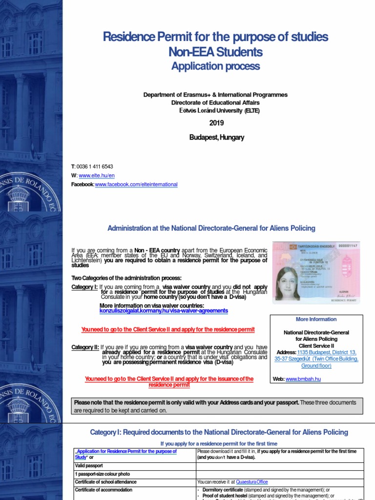 Hungary Student Residence Permit Guide | PDF | Travel Visa | Passport