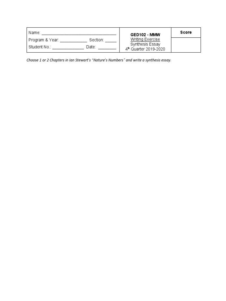 Writing Exercise Template 4Q SY1920 | PDF