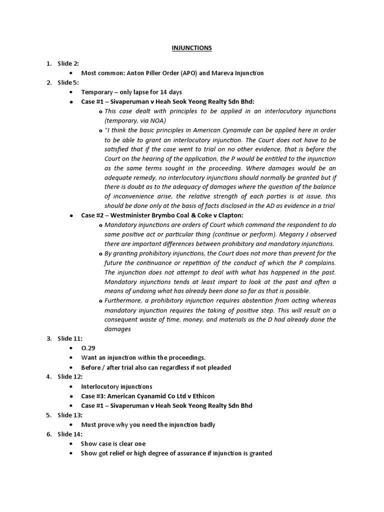 Injunctions | PDF | Injunction | Legal Procedure