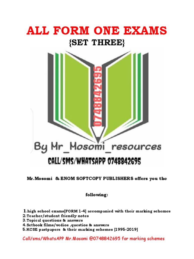 Form One Exam Preparation Guide: A Collection of Form One Practice ...