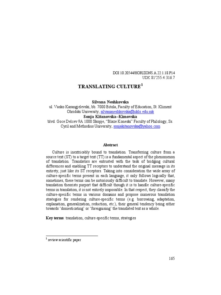 Translating Culture | PDF | Translations | Linguistics