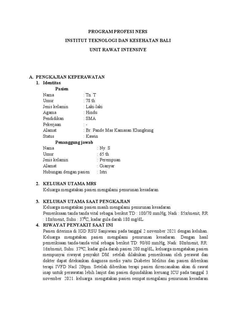 Askep DM - Icu - I Kadek Agus Darmawan | PDF