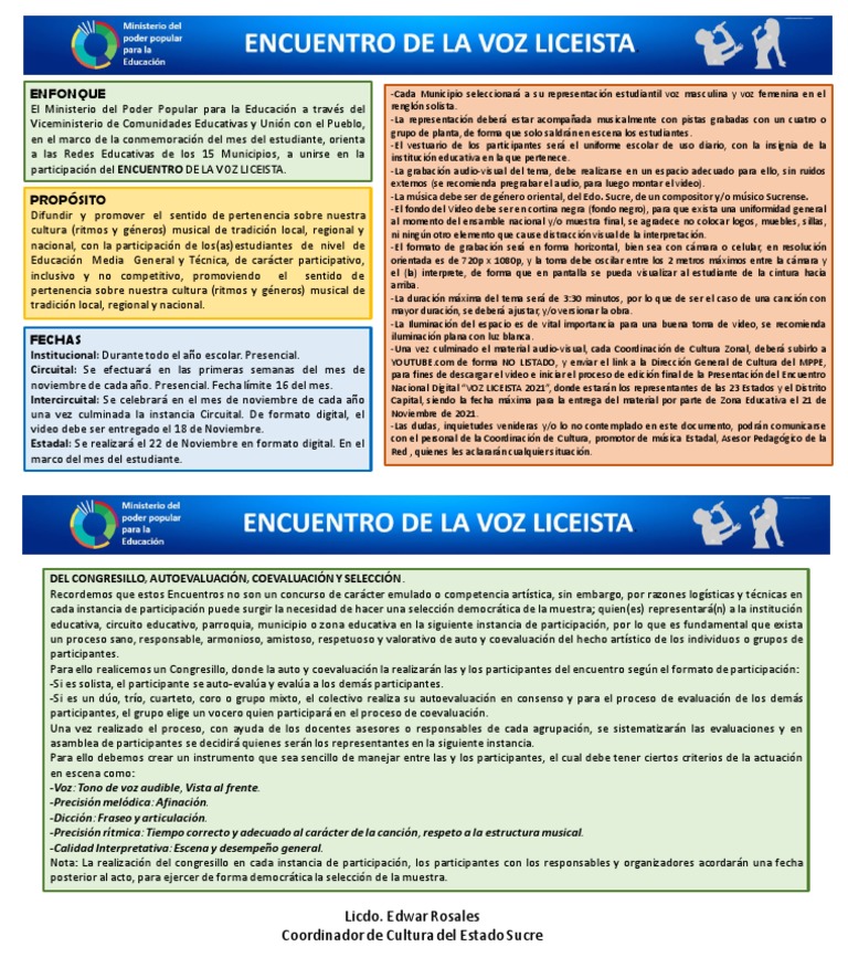 Guía para la participación del Encuentro de la Voz Liceista en el ...