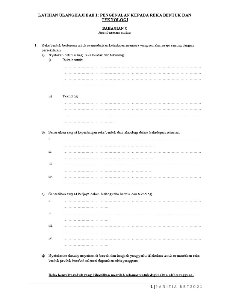 Ulangkaji RBT Bab 1 T1 | PDF