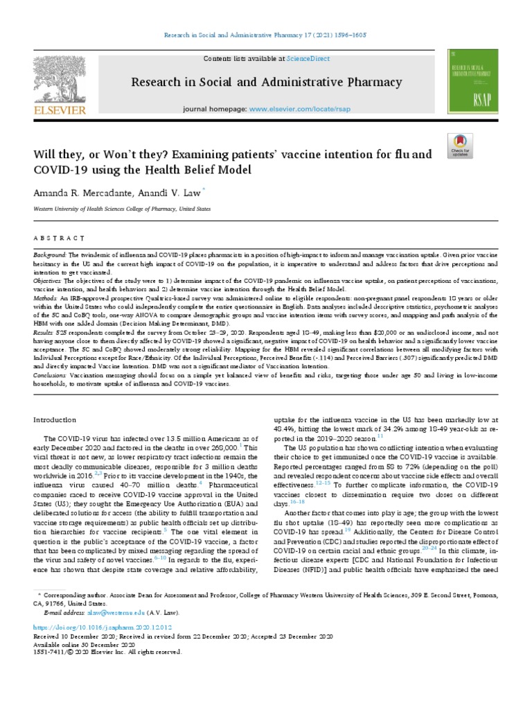 Research in Social and Administrative Pharmacy: Amanda R. Mercadante ...