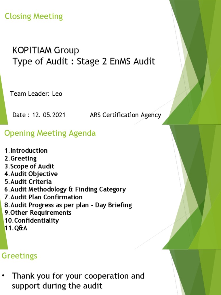 Audit Closing Meeting Overview | PDF | Audit | Business