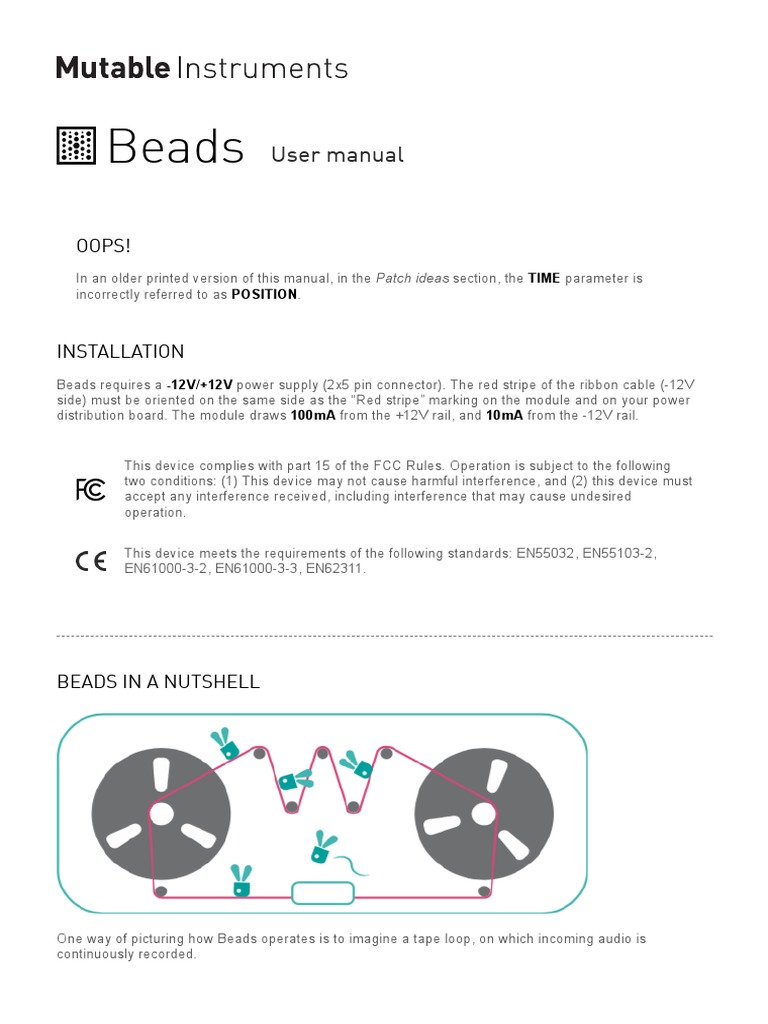 Mutable Instruments - Beads | PDF | Synthesizer | Sound