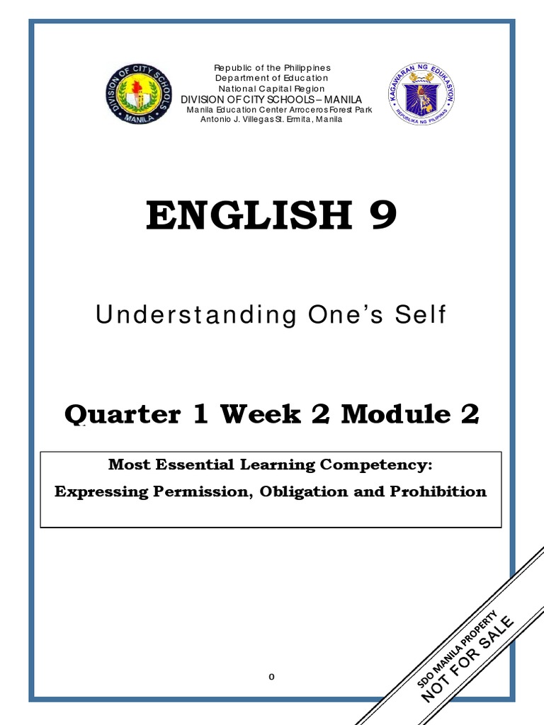 ENGLISH-9 Q1 W2 Mod2 Modals | PDF