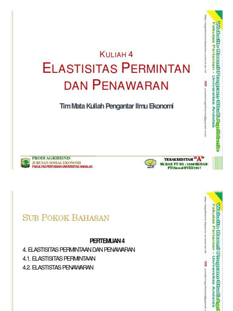 Bahan Kuliah 4 Elastisitas | PDF