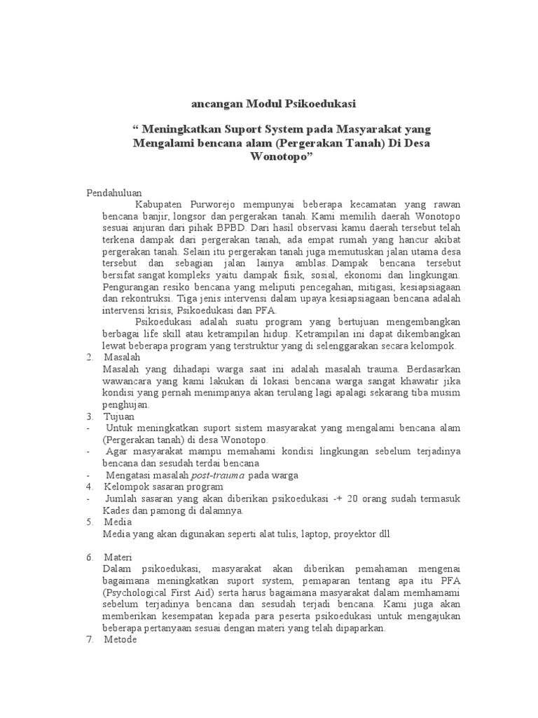 Rancangan Modul Psikoedukasi | PDF