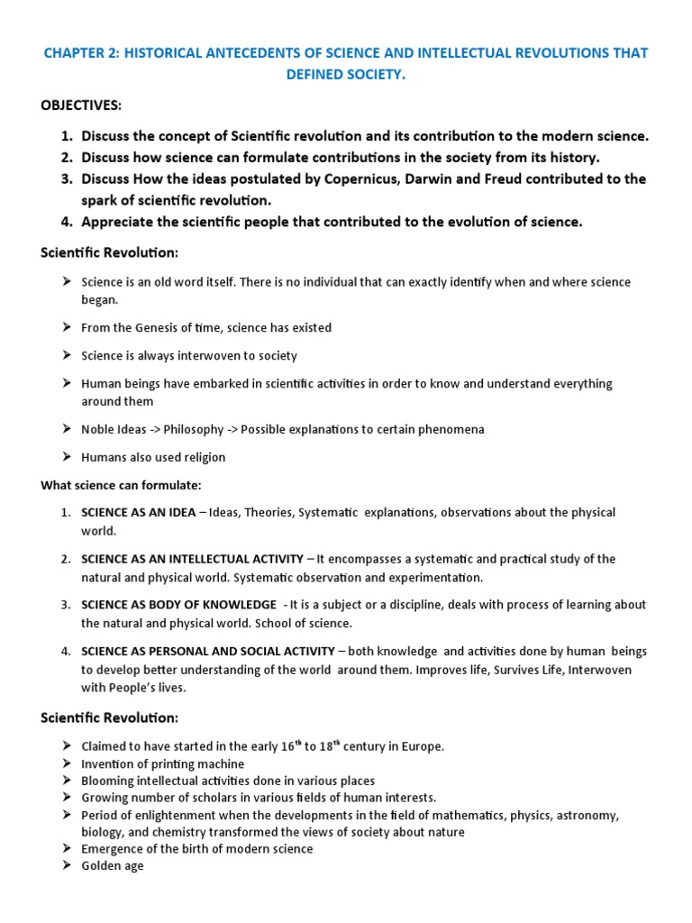 Chapter 1 - Scientific Revolution (STS) | PDF | Id | Science