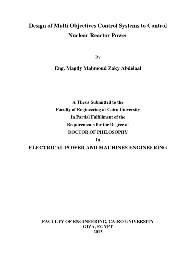 Design of Multi Objectives Control Systems To Control Nuclear Reactor Power | PDF | Control ...
