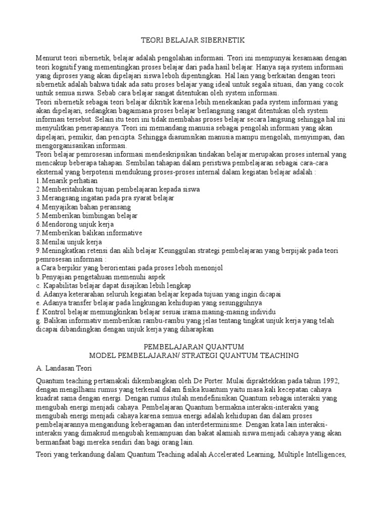 Teori Sibernetik | PDF