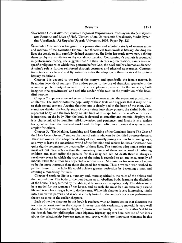Female Corporeal Performances Reading TH | PDF