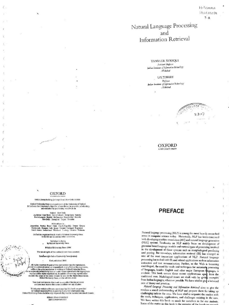 Natural Language Processing and Information | PDF