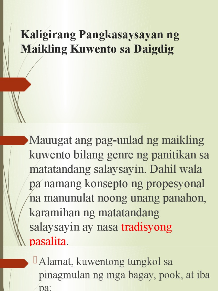FILIPINO 9 Kaligirang Pangkasaysayan NG Maikling Kuwento Sa Daigdig | PDF FILIPINO 9 Kaligirang Pangkasaysayan NG Maikling Kuwento Sa Daigdig | PDF