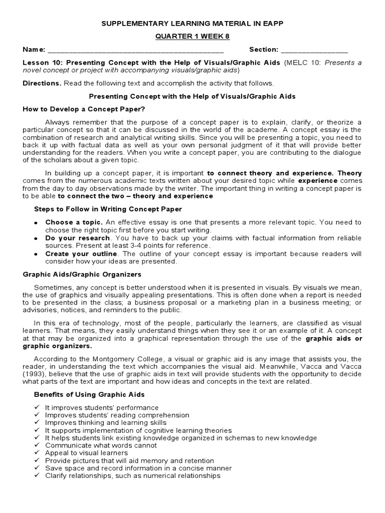 Novel Concept or Project With Accompanying Visuals/graphic Aids) | PDF ...