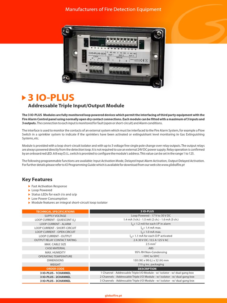 3 Io-Plus: Addressable Triple Input/Output Module | PDF | Relay | Programmable Logic Controller