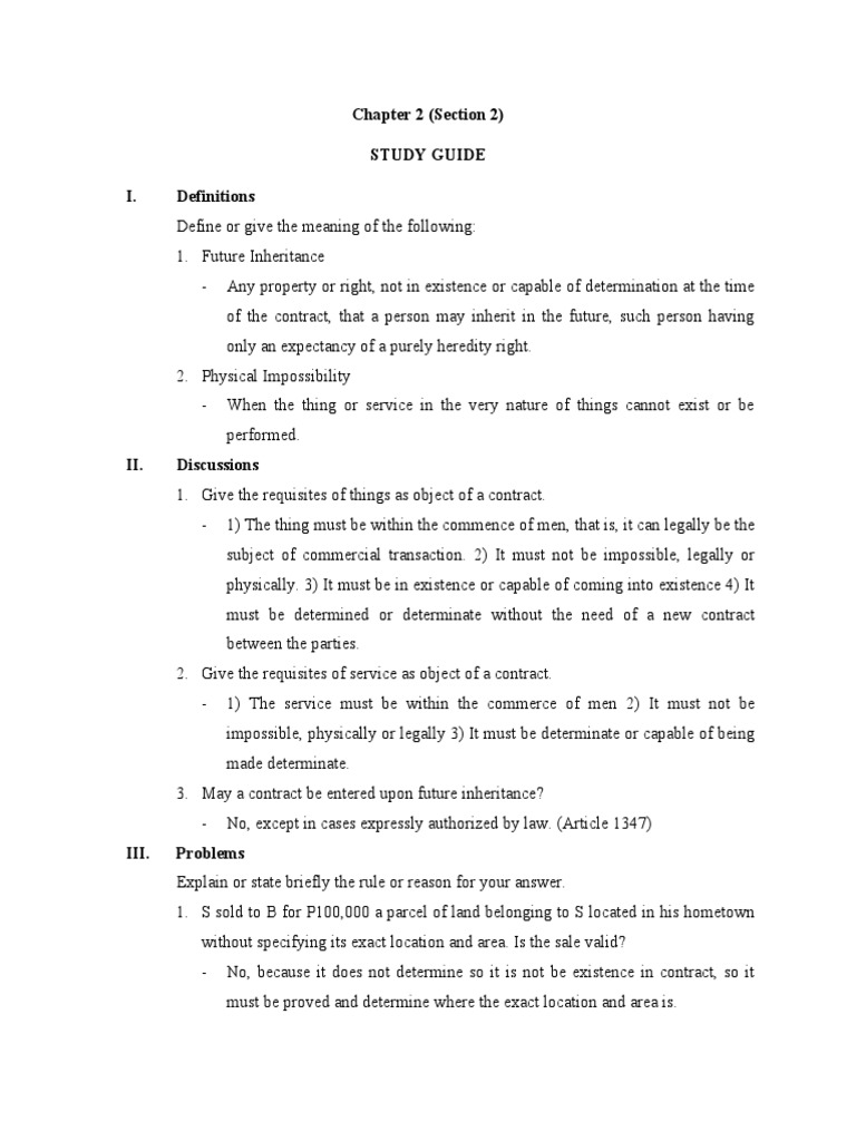 Contracts - Chapter 2 (Section 2) AGCAOILI | PDF