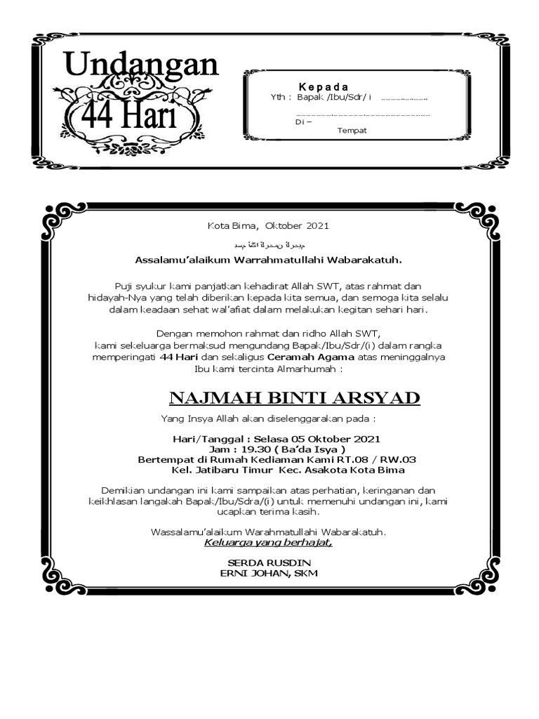 Undangan Mbolo Kampo | PDF