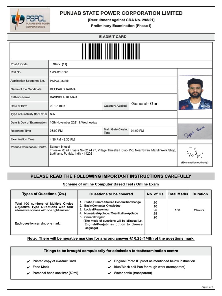 Punjab State Power Corporation Limited: Please Read The Following ...