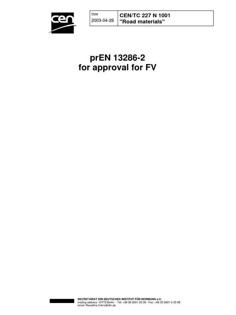 Proctor Compaction Standard EN 13286-2 | PDF | Mixture | Density