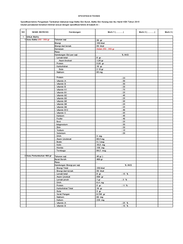 Contoh Tabel Perbandingan | PDF