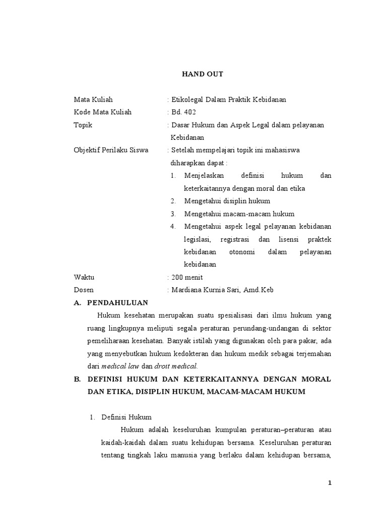 HAND OUT Materi 2 | PDF