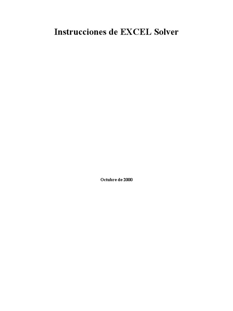 Ejercicios Resueltos de Solver en Excel | PDF
