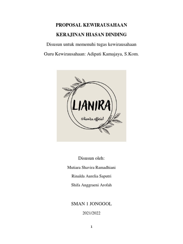 Proposal Usaha Kerajinan Hiasan Dinding | PDF