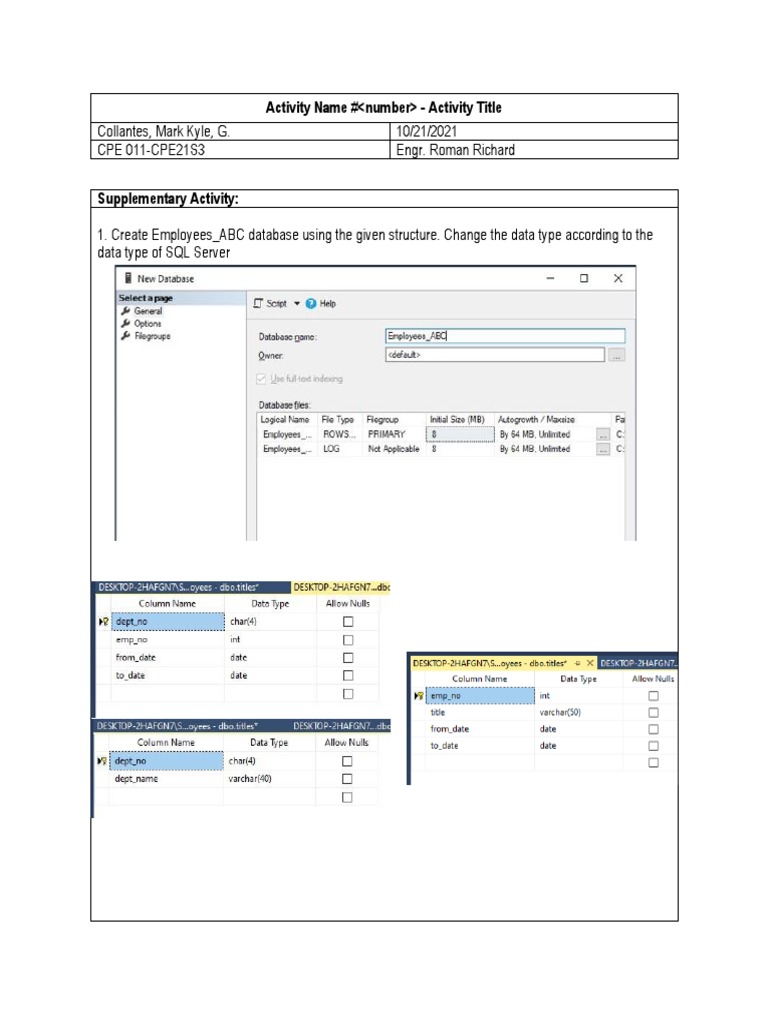Hands-On Activity 4.2 - Administering Databases | PDF | Computers